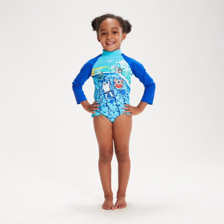 Traje Baño Natación Niña Speedo Digital Mangas Largas Azul - Speedo