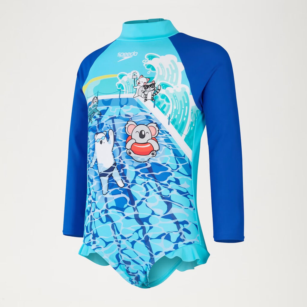 Traje Baño Natación Niña Speedo Digital Mangas Largas Azul - Speedo